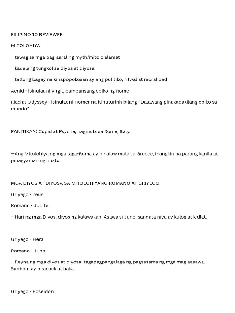 Filipino 10 Q1 | PDF