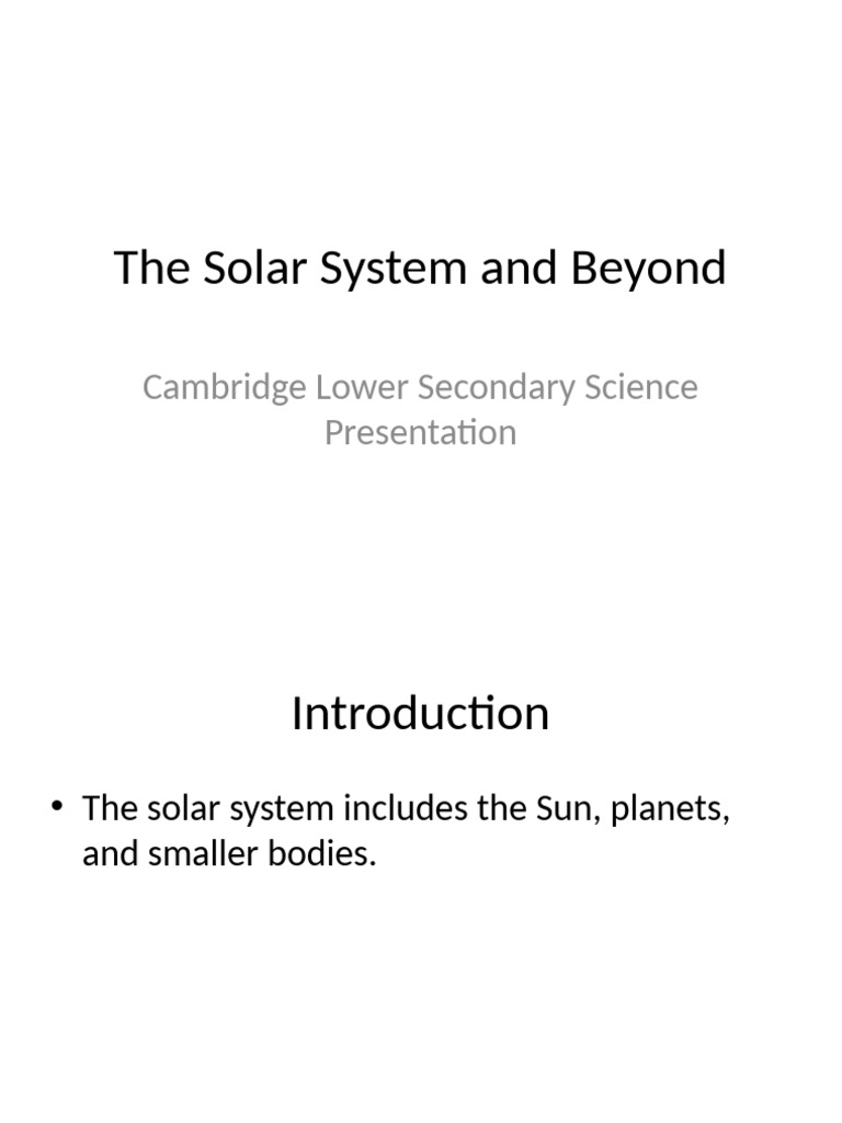 The Solar System and Beyond | PDF