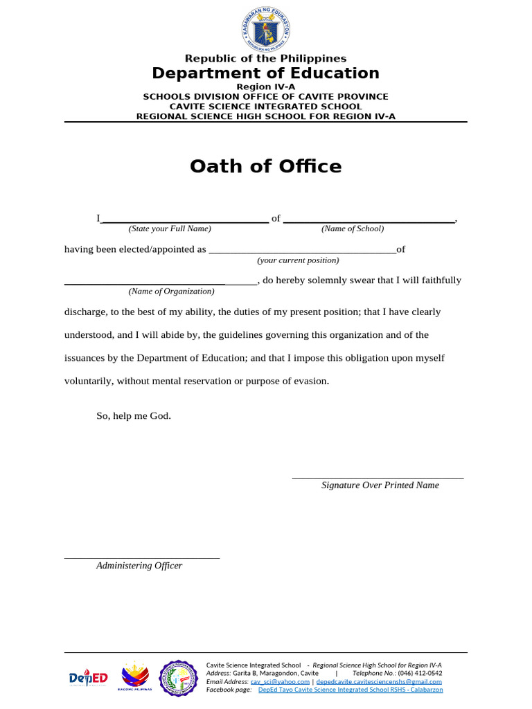 Oath Taking | PDF | Oath Of Office | State Ritual And Ceremonies