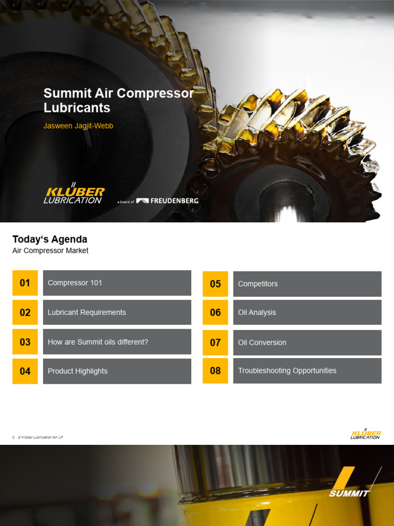 Summit Air Compressor Lubricants Part1 Nov2021 | PDF | Piston | Pump