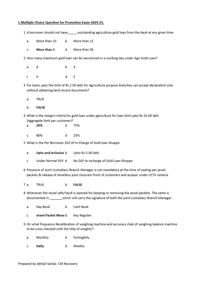 C.multiple Choice Question | PDF