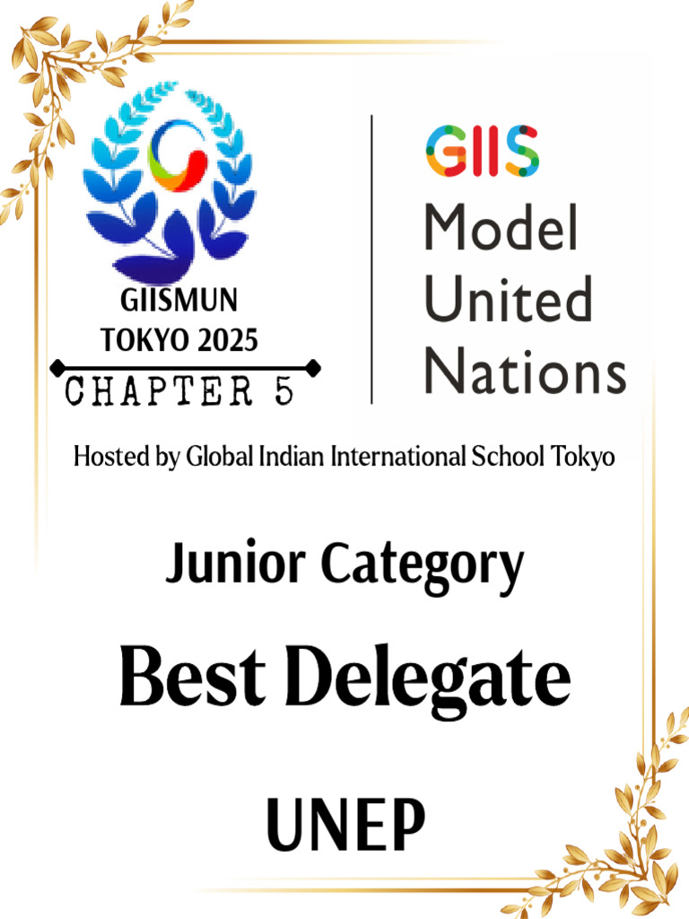 Best Delegate: Junior Category | PDF
