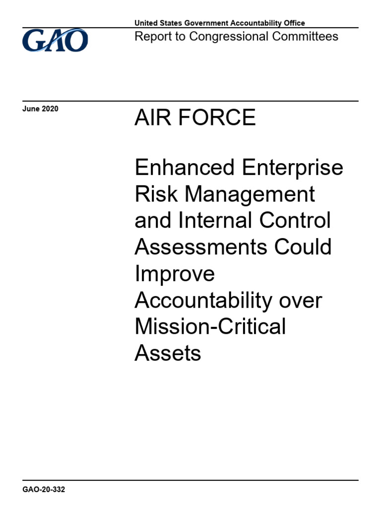 Gao-20-332 - USAF Risk Management | PDF | Internal Control | Audit