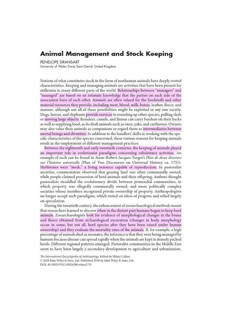 Understanding Animal Management Practices | PDF | Pastoralism | Cattle