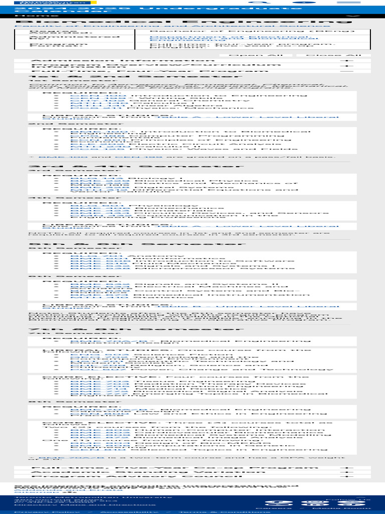 TMU Biomedical Engineering Calendar 2024-2025 | PDF | Biomedical ...