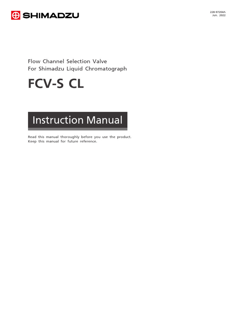 Shimadzu FCV-S CL Valve Manual | PDF | Valve | Computer Terminal