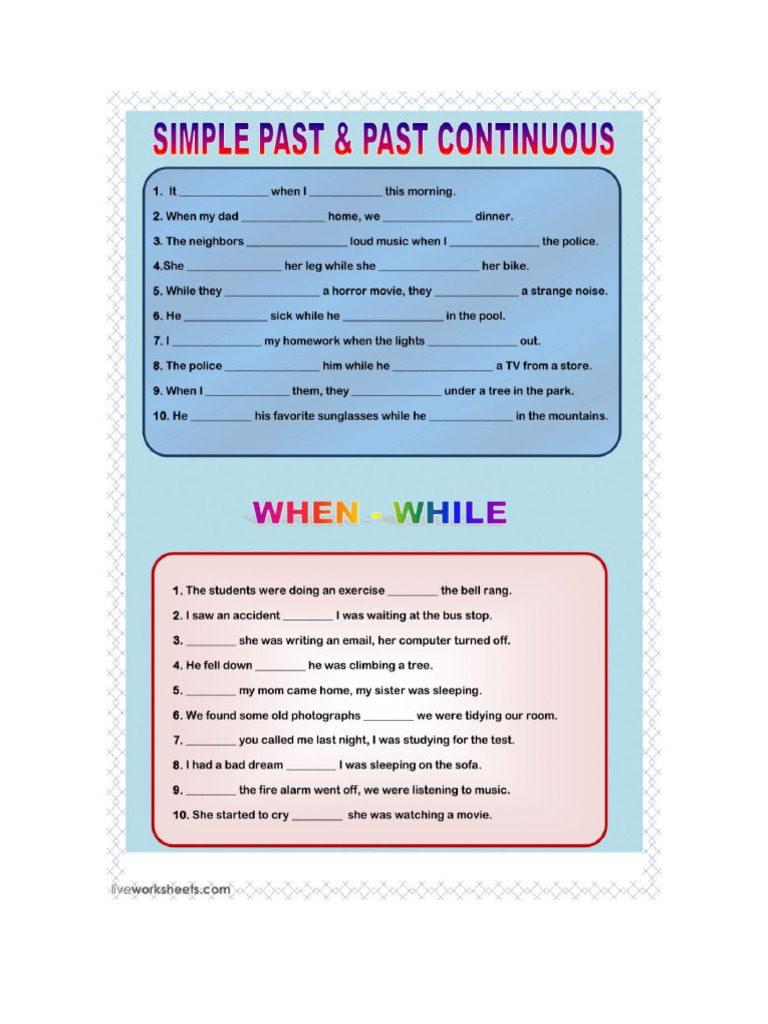 Simple Past Past Cont | PDF