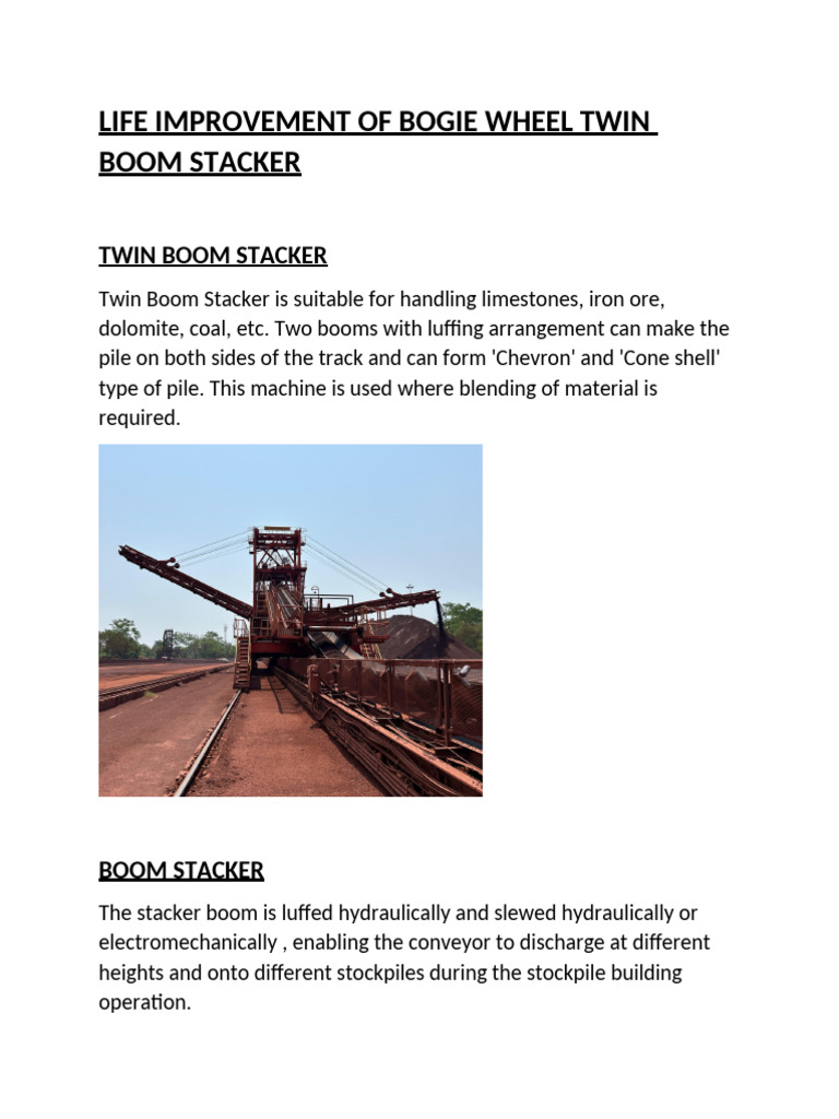 Twin Boom Stacker Overview and Maintenance | PDF | Wear | Machines