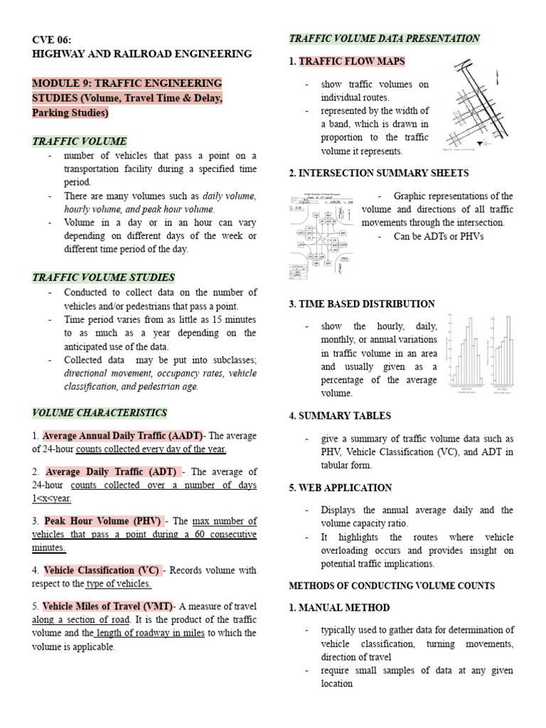Highway and Railroad Engineering Notes | PDF | Traffic | Intersection ...
