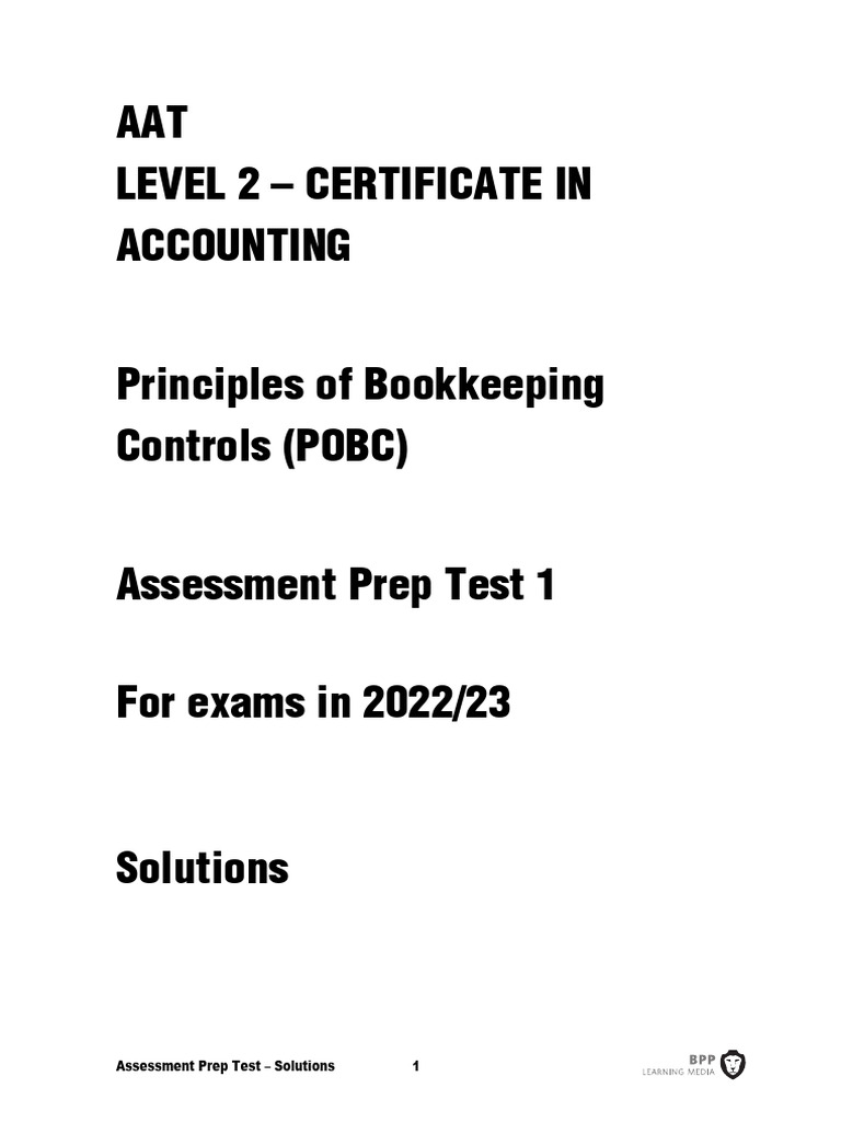 Assessment Prep Test - 1 (Answers) | PDF | Debits And Credits ...