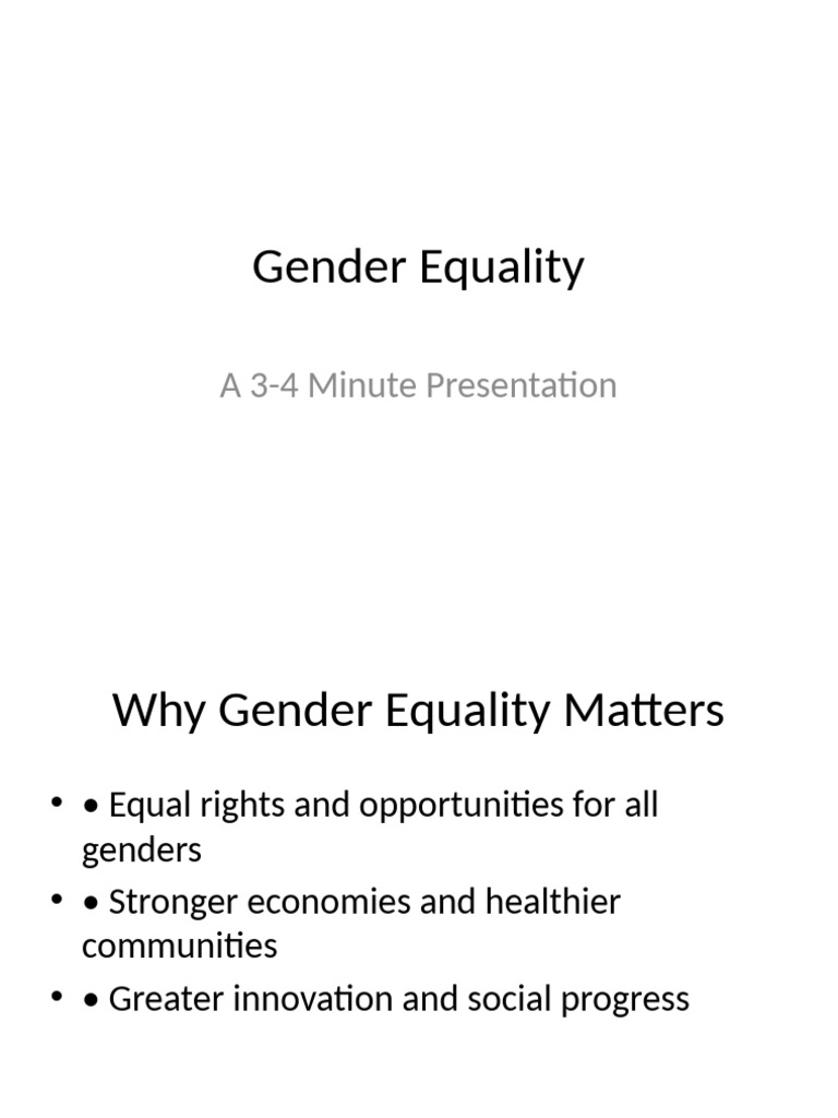 Promoting Gender Equality: Key Insights | PDF