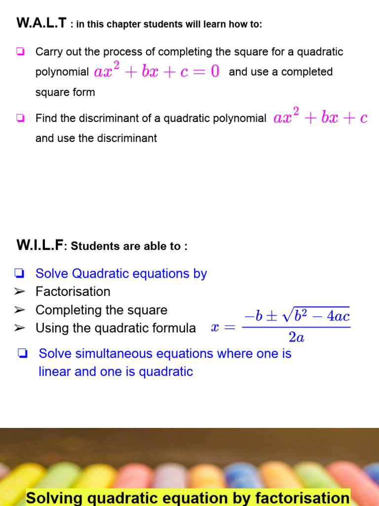 P1 Chapter1 - Quadratics Part1 | PDF