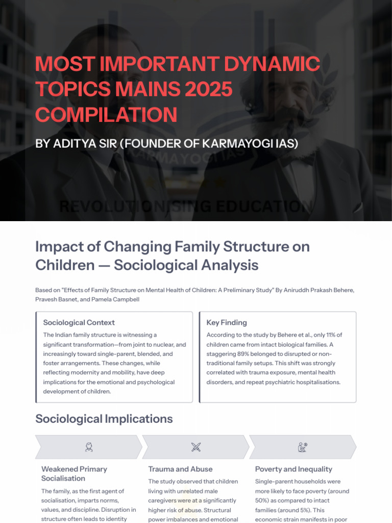 Most Important Dynamic Topics Mains 2025 Compilation | PDF | Sociology ...
