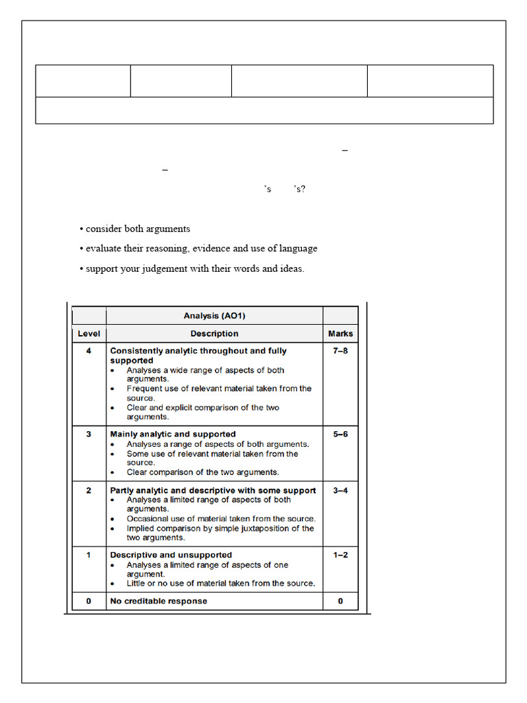IGCSE Global Perspectives Marking Scheme | PDF | Argument | Evidence