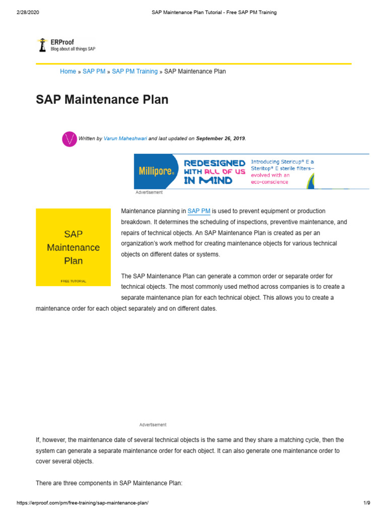 SAP Maintenance Plan Tutorial - Free SAP PM Training | PDF | Computing