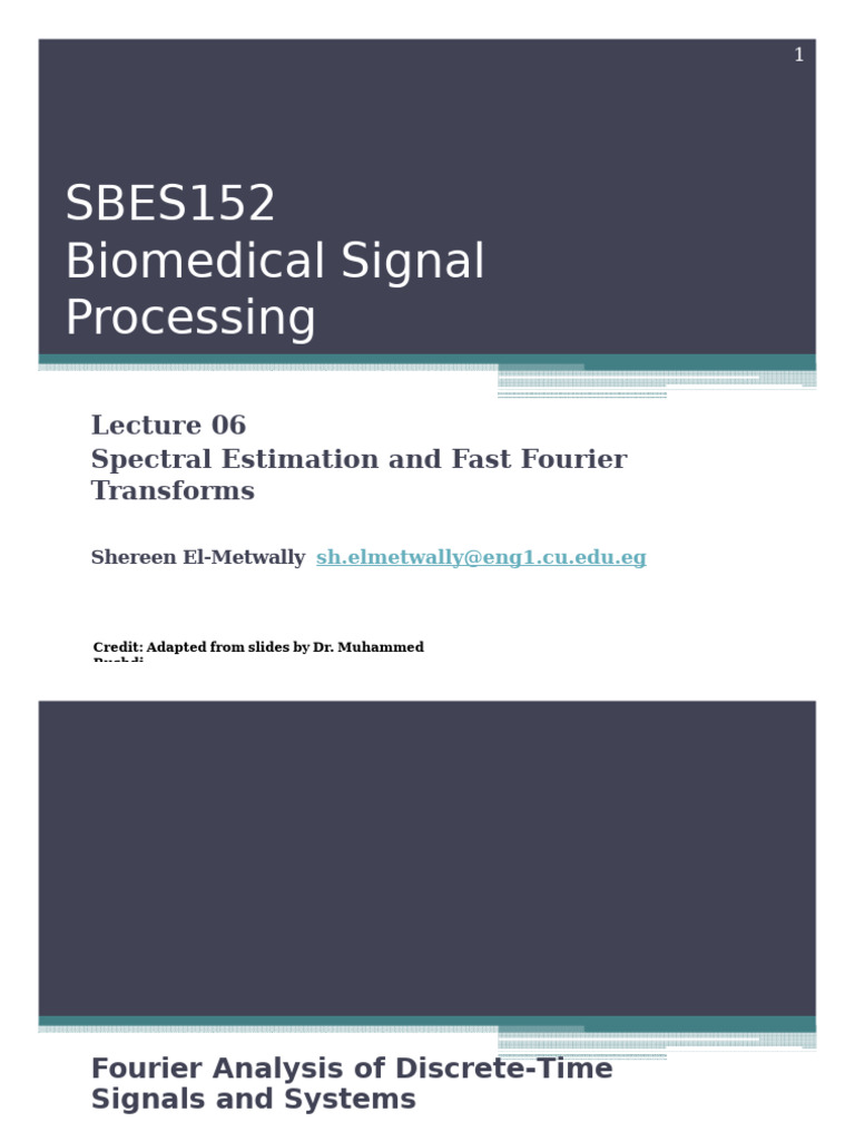 DSP L06 Spectral Estimation FFT | PDF | Discrete Fourier Transform ...