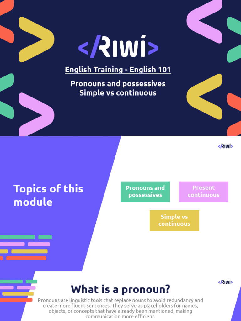 English 101: Pronouns & Tenses Explained | PDF | Pronoun | Adjective