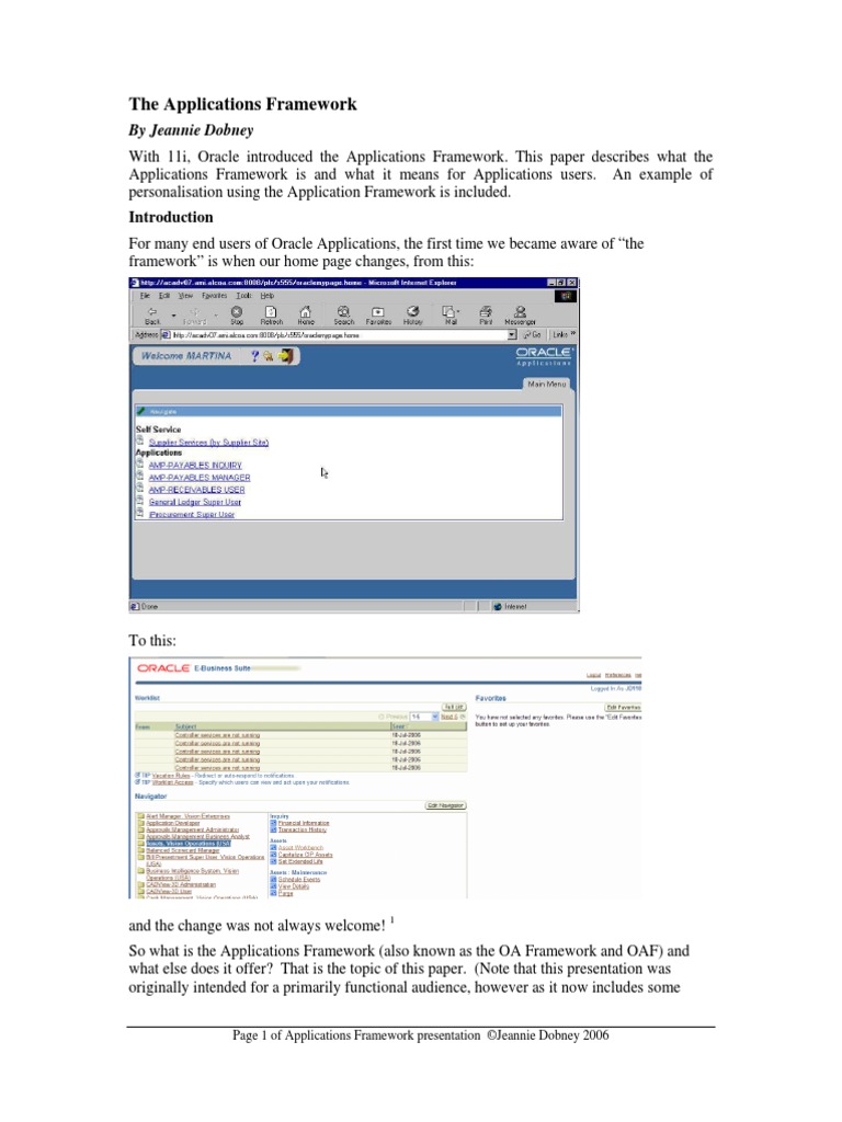 OA Framework JD WP | PDF | Java (Programming Language) | Cascading Style Sheets