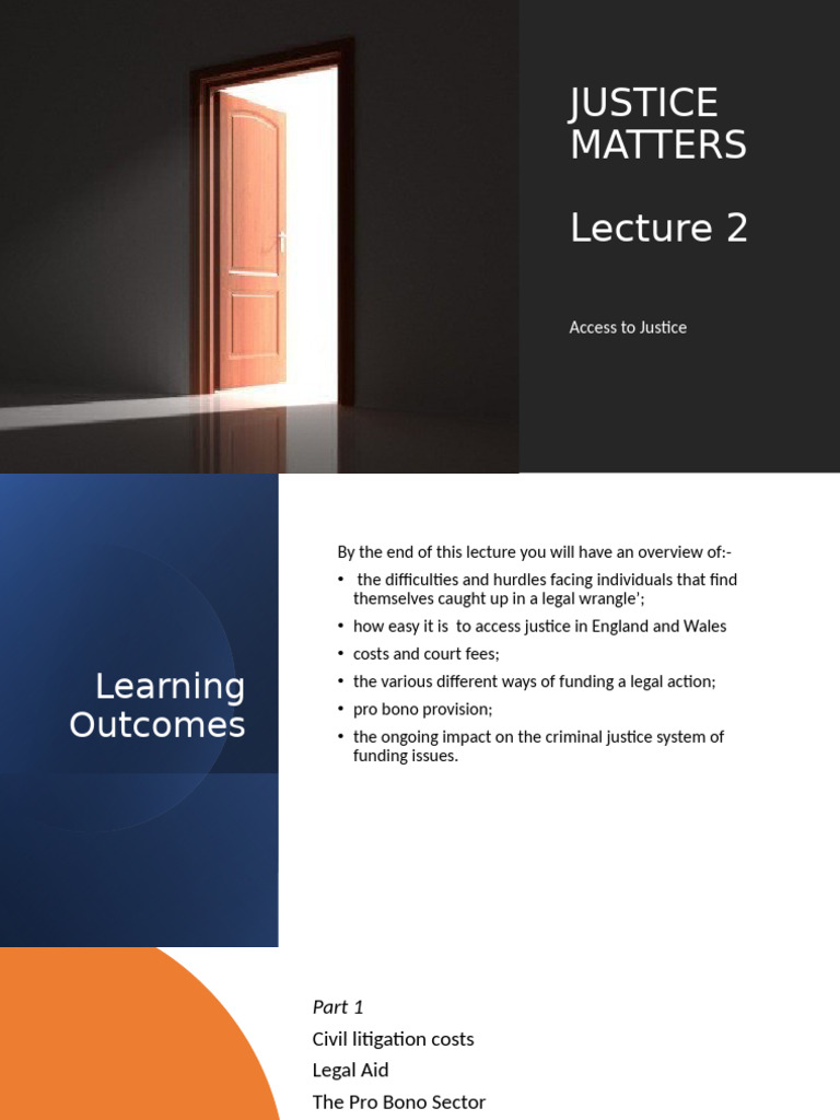 Lecture 2 Access To Justice Slides Ready For Recording | PDF | Legal ...