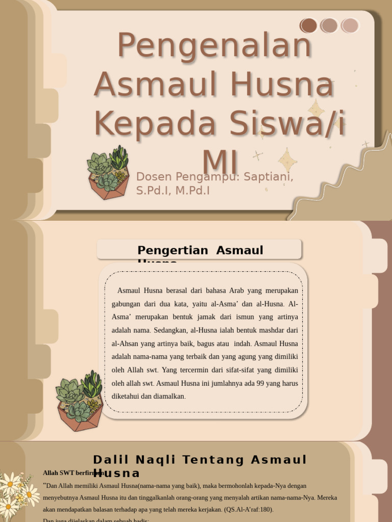 Hikmah Asmaul Husna dalam Kehidupan | PDF