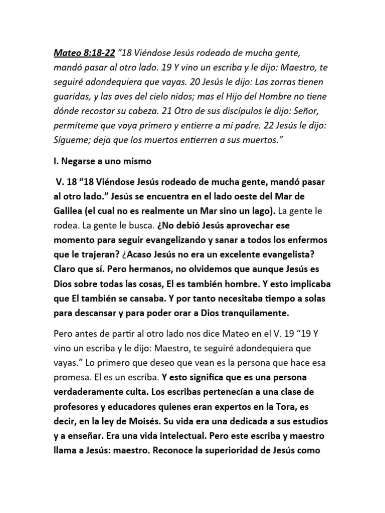 Mateo 8 | PDF | Jesús | Evangelio de Mateo