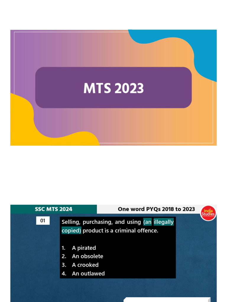 MTS 2019 To 2023 One Words | PDF