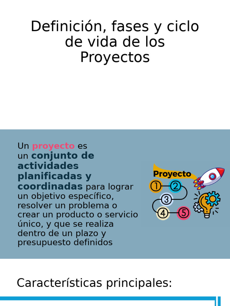 01 Definición, Fases y Ciclo de Vida de | PDF | Gestión de proyectos ...