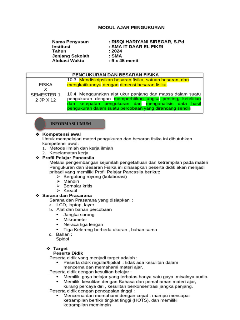 Modul Pengukuran | PDF