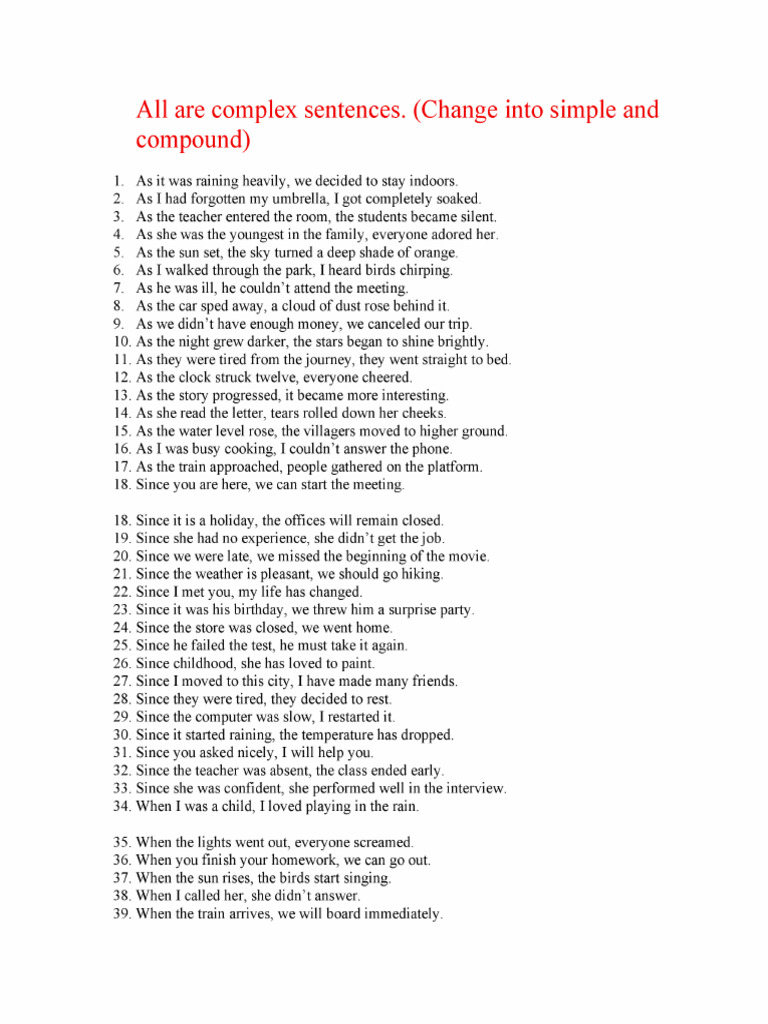 All Are Complex Sentences | PDF