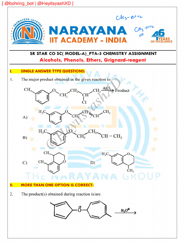 Alcohol, Phenols, Ethers | PDF