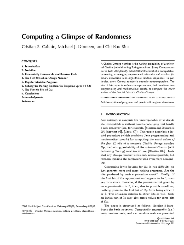 Computing the First 64 Bits of a Chaitin Omega Number: A Hybrid Procedure Combining Java ...
