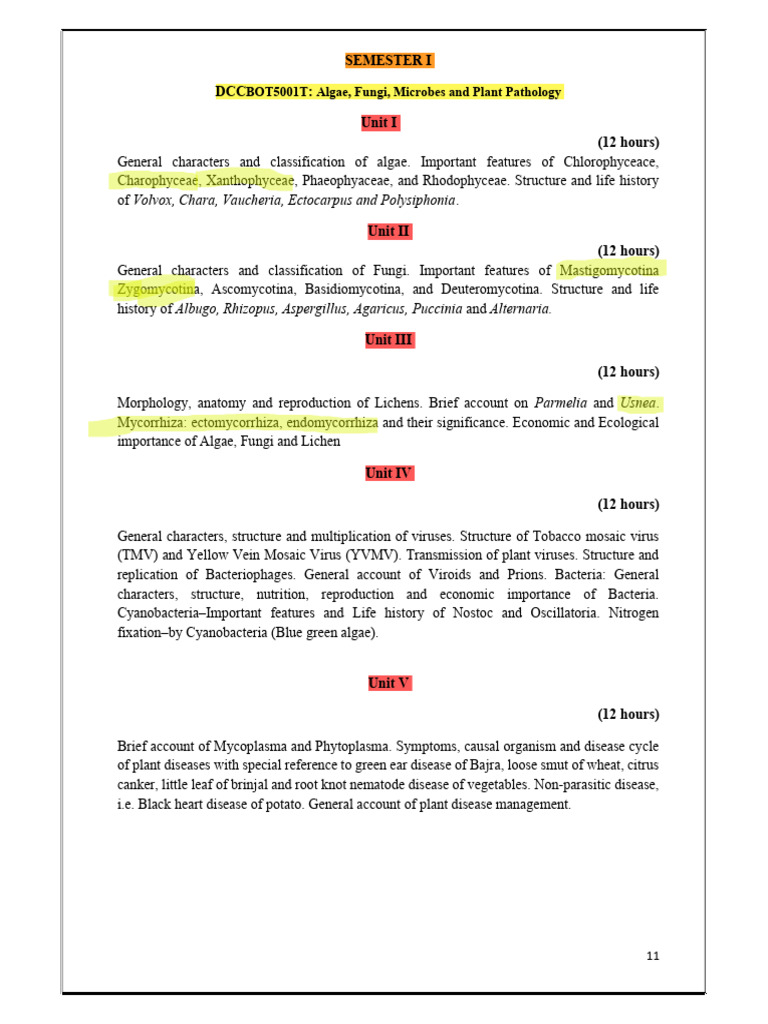 Botany 1st Sem Ss | PDF | Ethnobotany | Fungus