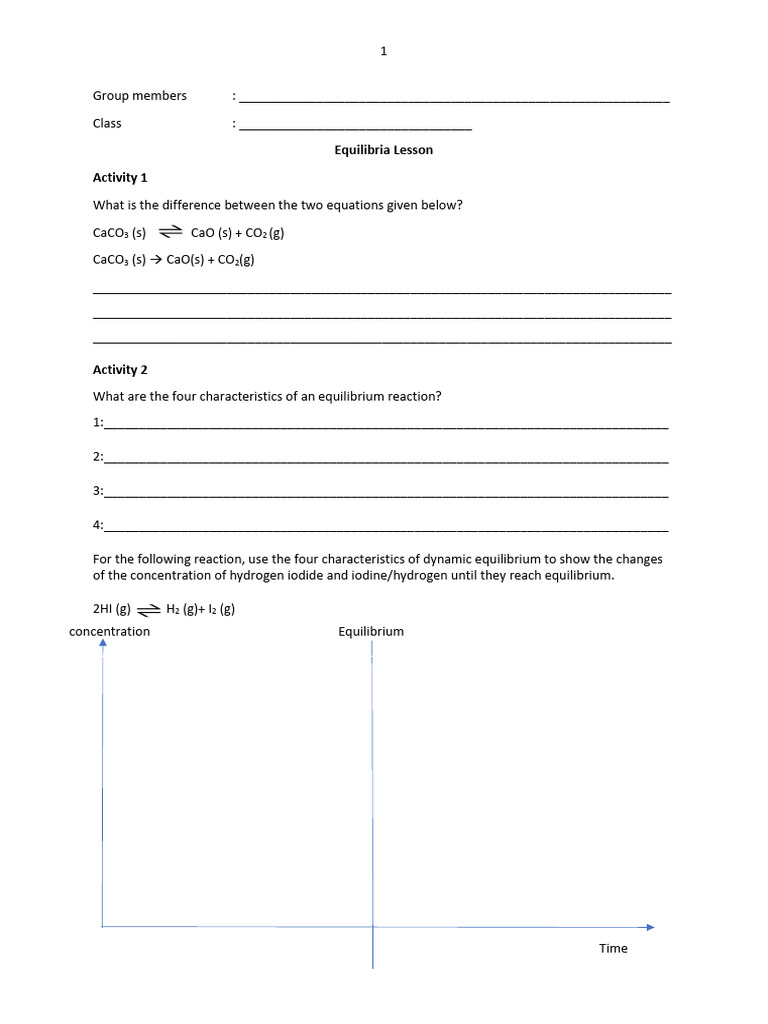 Equilibrium Reactions and Calculations Guide | PDF | Chemical ...