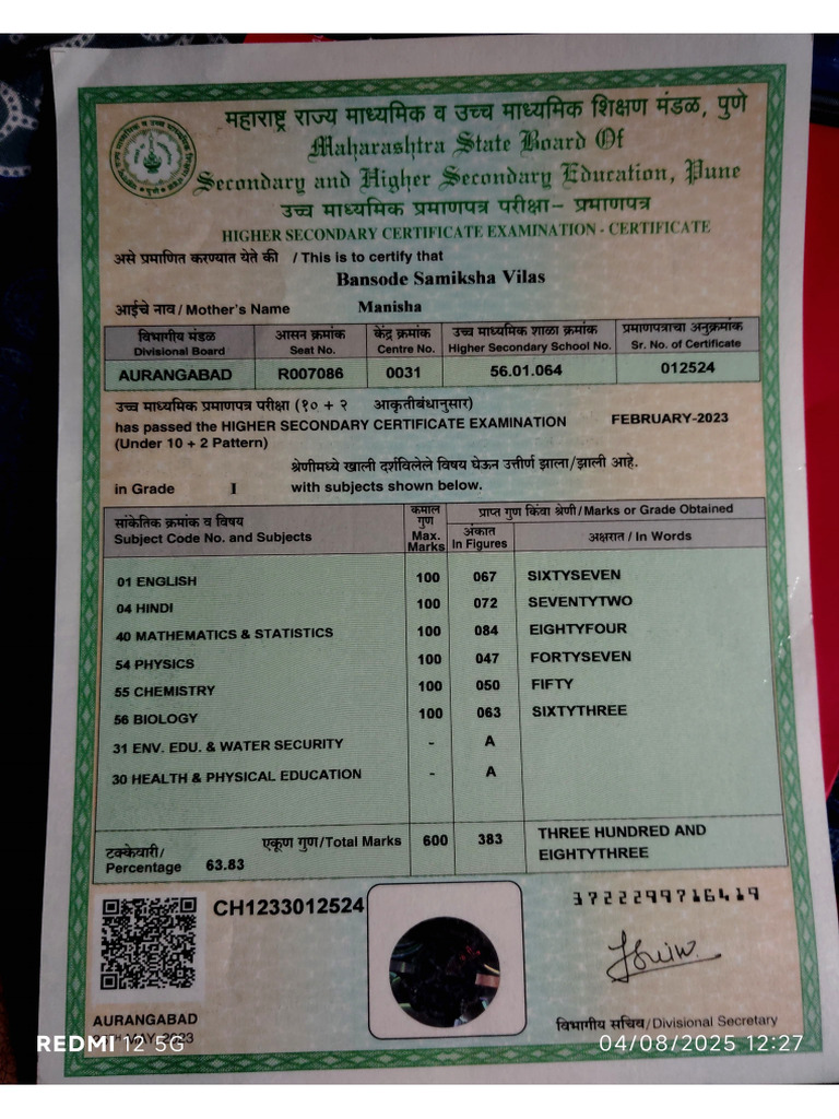 10th Board Certificate | PDF