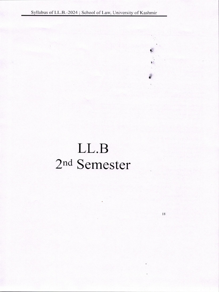 LLB Second Semester | PDF