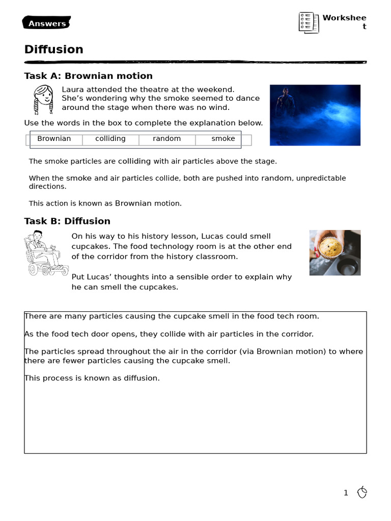 Worksheet Answers | PDF | Brownian Motion | Diffusion