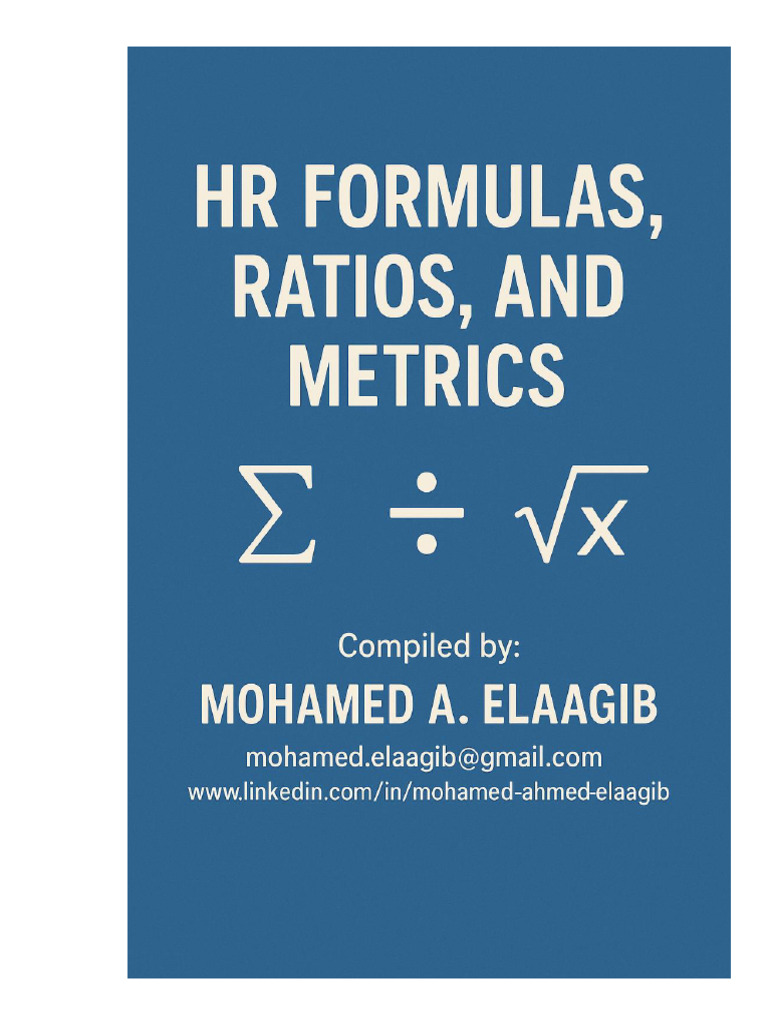 HR Formulas Ratios and Metrics 1754282558 | PDF