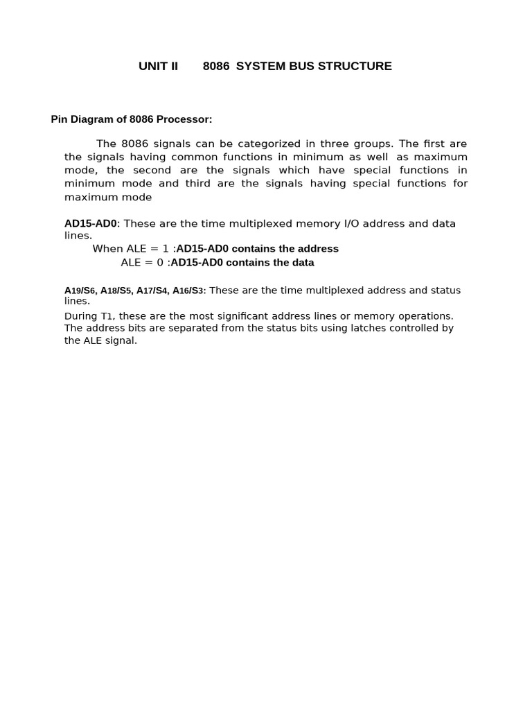 Unit Ii8086 System Bus Structure | PDF | Central Processing Unit ...