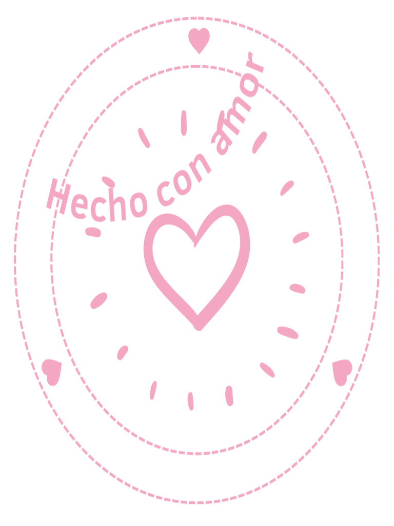 Sticker Circular Hecho Con Amor Sencillo Rosado | PDF