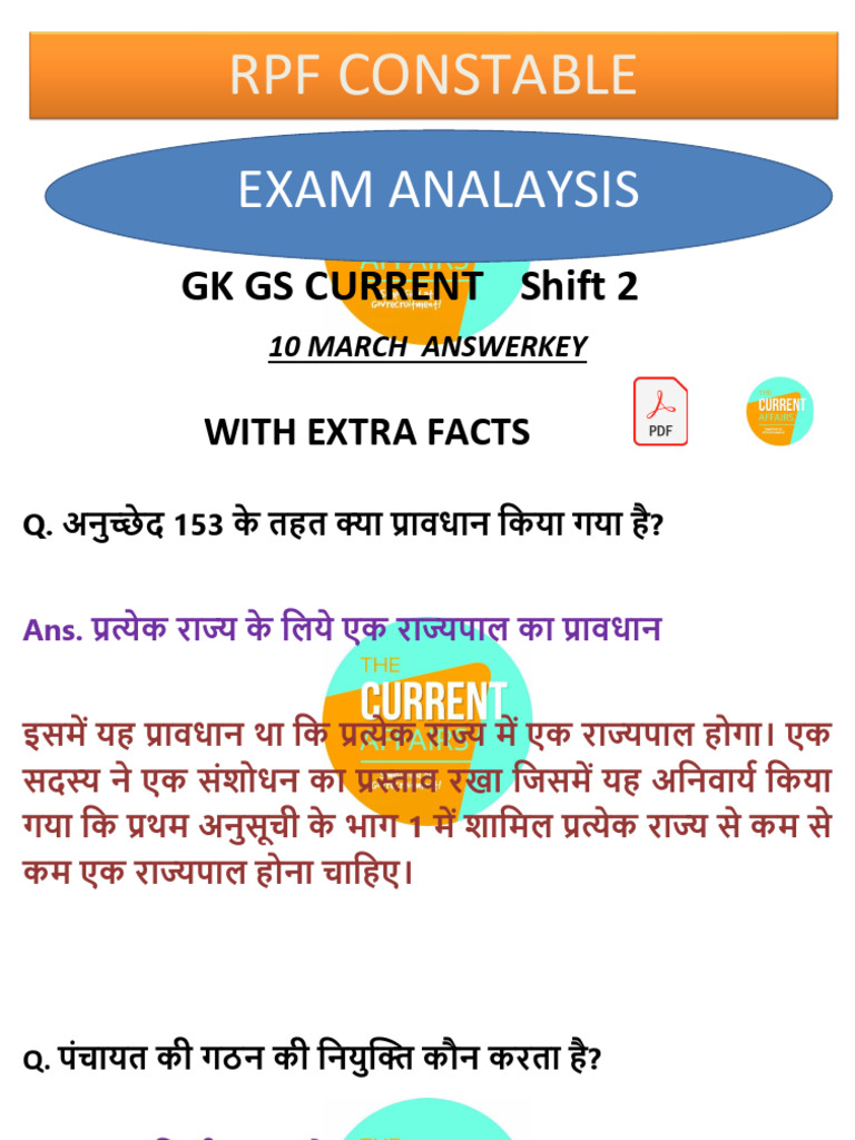 RPF Constable: Exam Analaysis | PDF