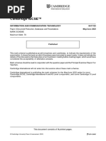 IGCSE ICT 0417/21 Mark Scheme 2025 | PDF | Page Layout | Question