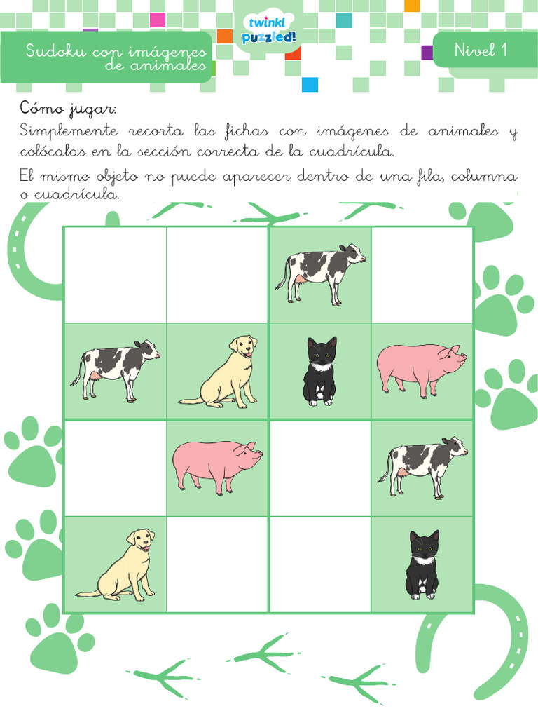 Sudoku de Animales para Niños | PDF