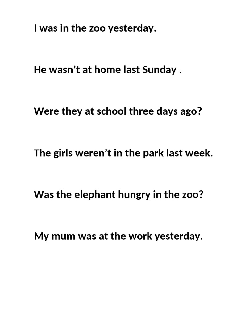 Was Were | PDF