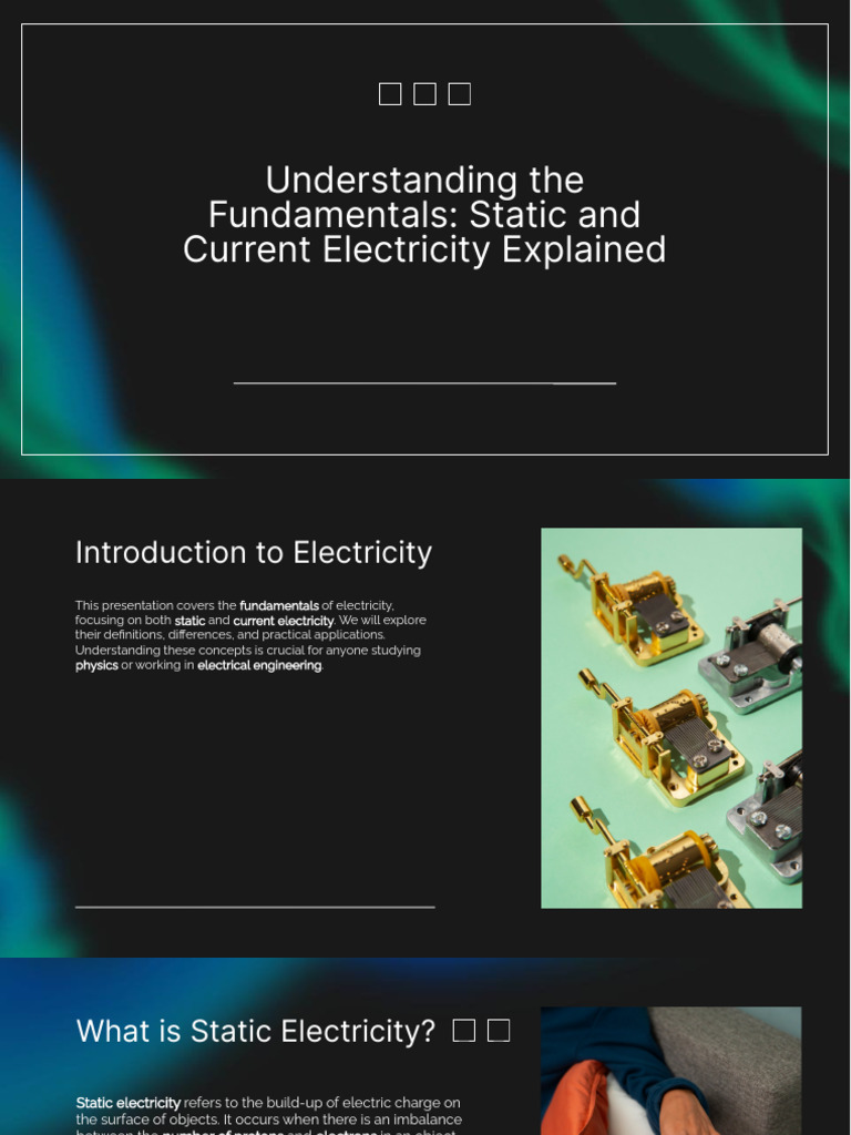 Static vs Current Electricity Explained | PDF | Electricity | Electric ...