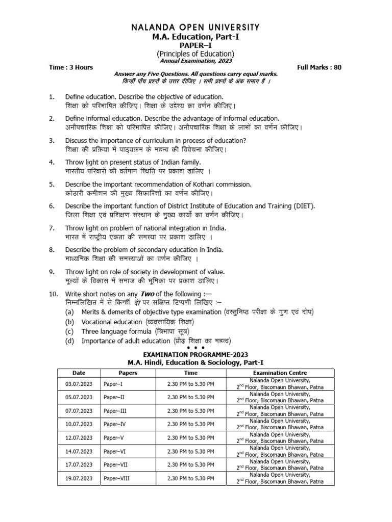 M.A Education Part-I (2023) | PDF | Methodology | Procedural Knowledge