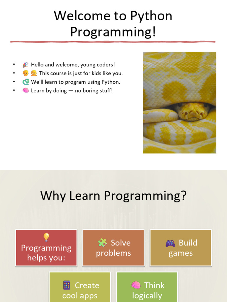 Python For Kids Section1 | PDF | Computer Programming | Python ...