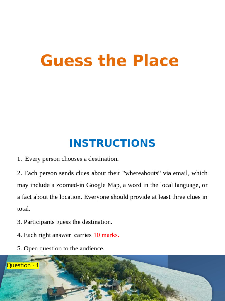 Guess The Place | PDF