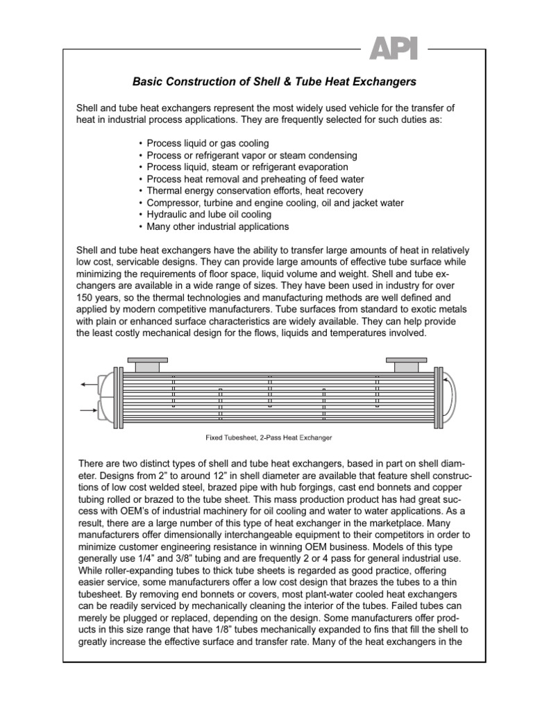 Shell & Tube Heat Exchanger Overview | PDF | Pipe (Fluid Conveyance ...