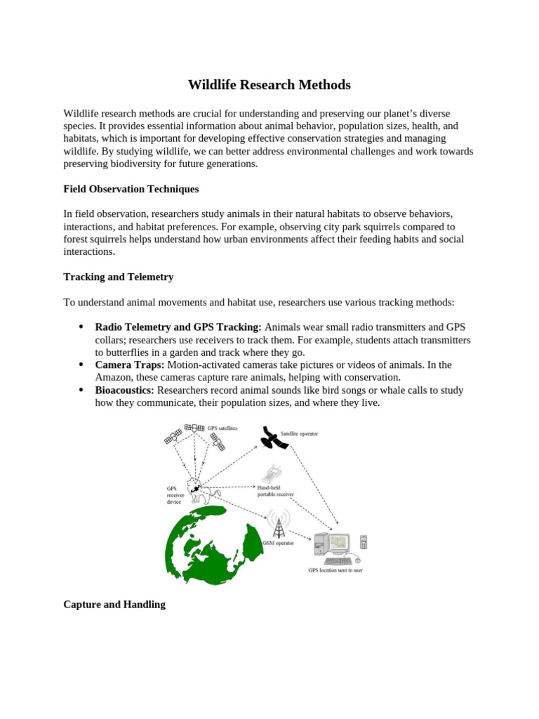 Wildlife Research Methods Overview | PDF | Conservation Biology ...