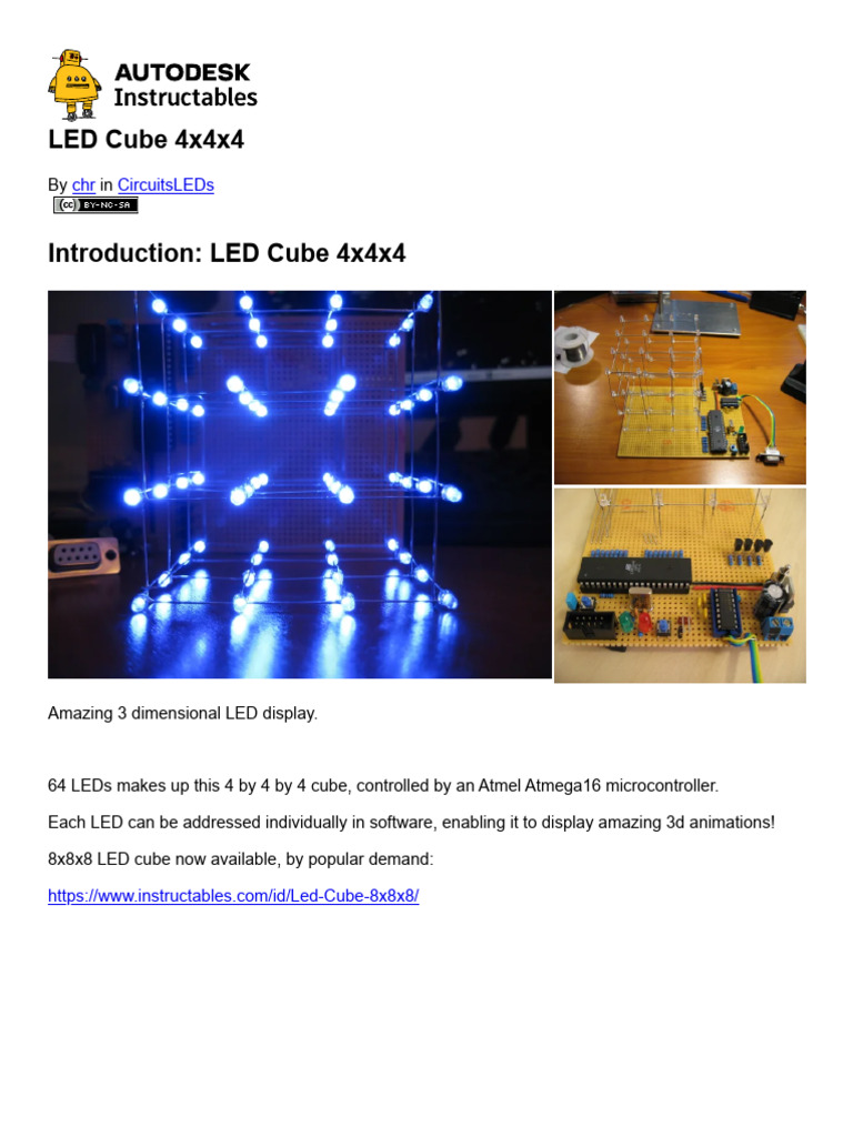 Build a 4x4x4 LED Cube Guide | PDF | Resistor | Booting